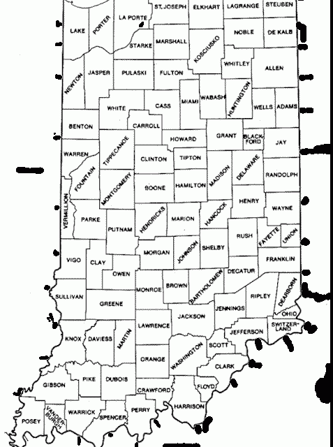 Indiana Counties Map – Access Genealogy